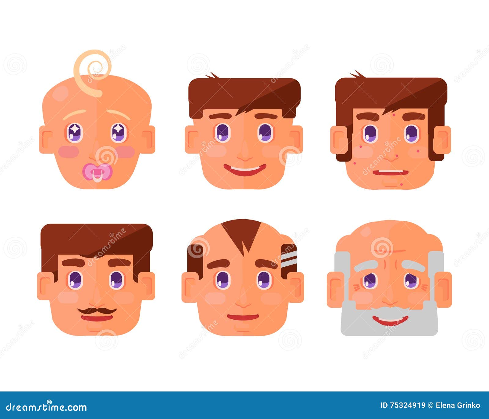 Cartoon Development Stages Of Man Vector Illustration | CartoonDealer ...