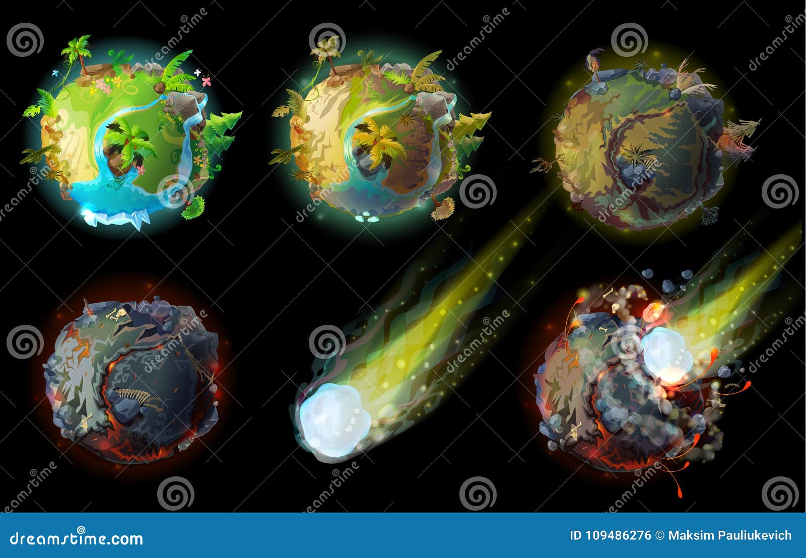 Stages of Earth Death Vector Concept Illustration Stock Vector ...