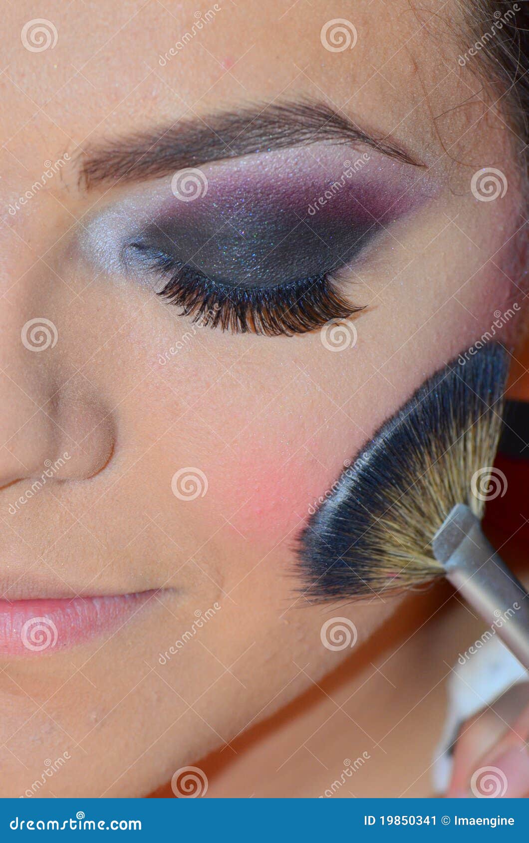Stages of eye makeup stock image. Image of black, brushing - 19850341