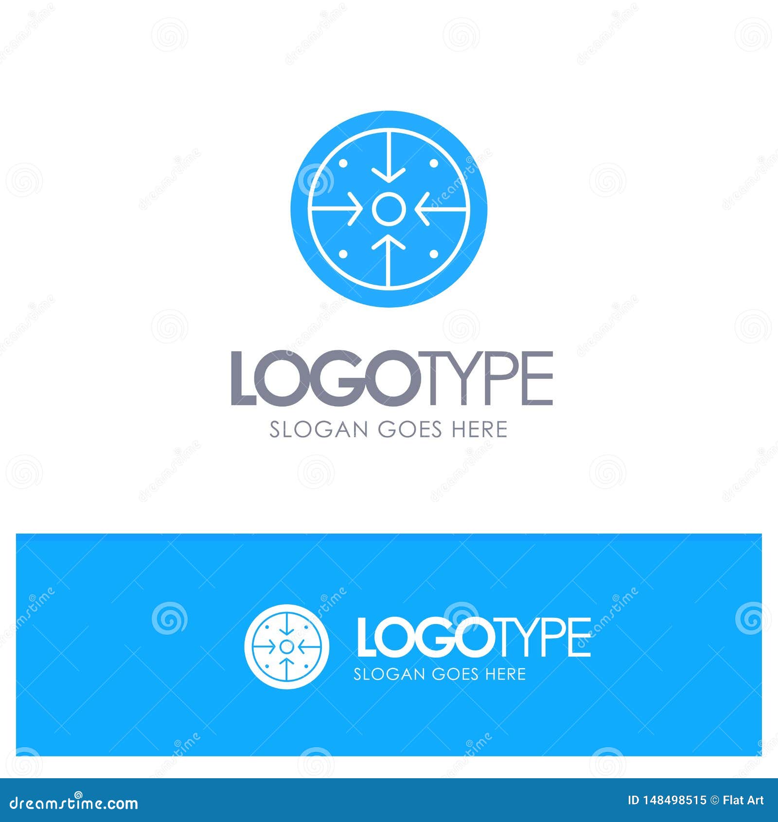 Stages, Goals, Implementation, Operation, Process Blue Solid Logo with ...