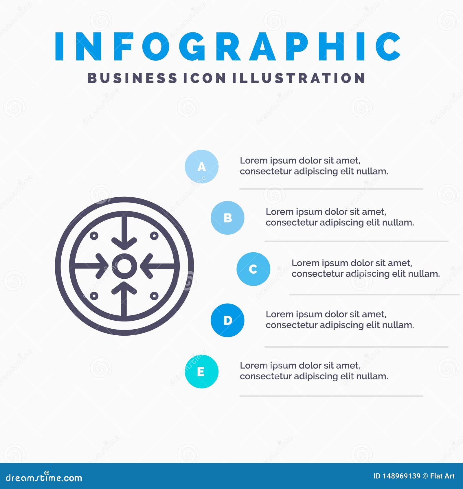 Stages, Goals, Implementation, Operation, Process Line Icon with 5 ...