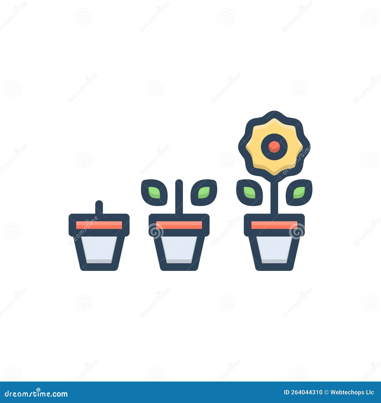 Color Illustration Icon for Stages, Phase and Grow Stock Illustration ...