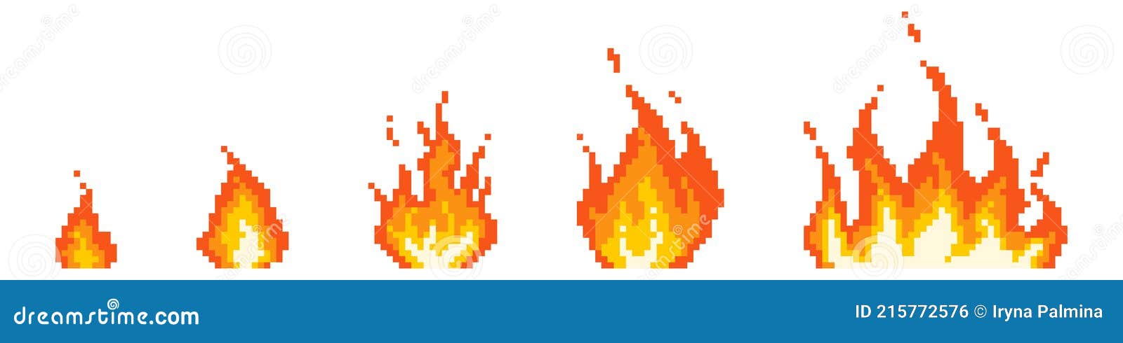 Pixel Art 8 Bit Fire Objects. Nuclear Explosion. Game Icons Set. Comic ...
