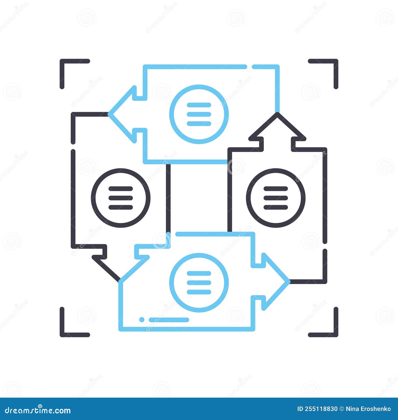 Stages Processing Line Icon, Outline Symbol, Vector Illustration ...