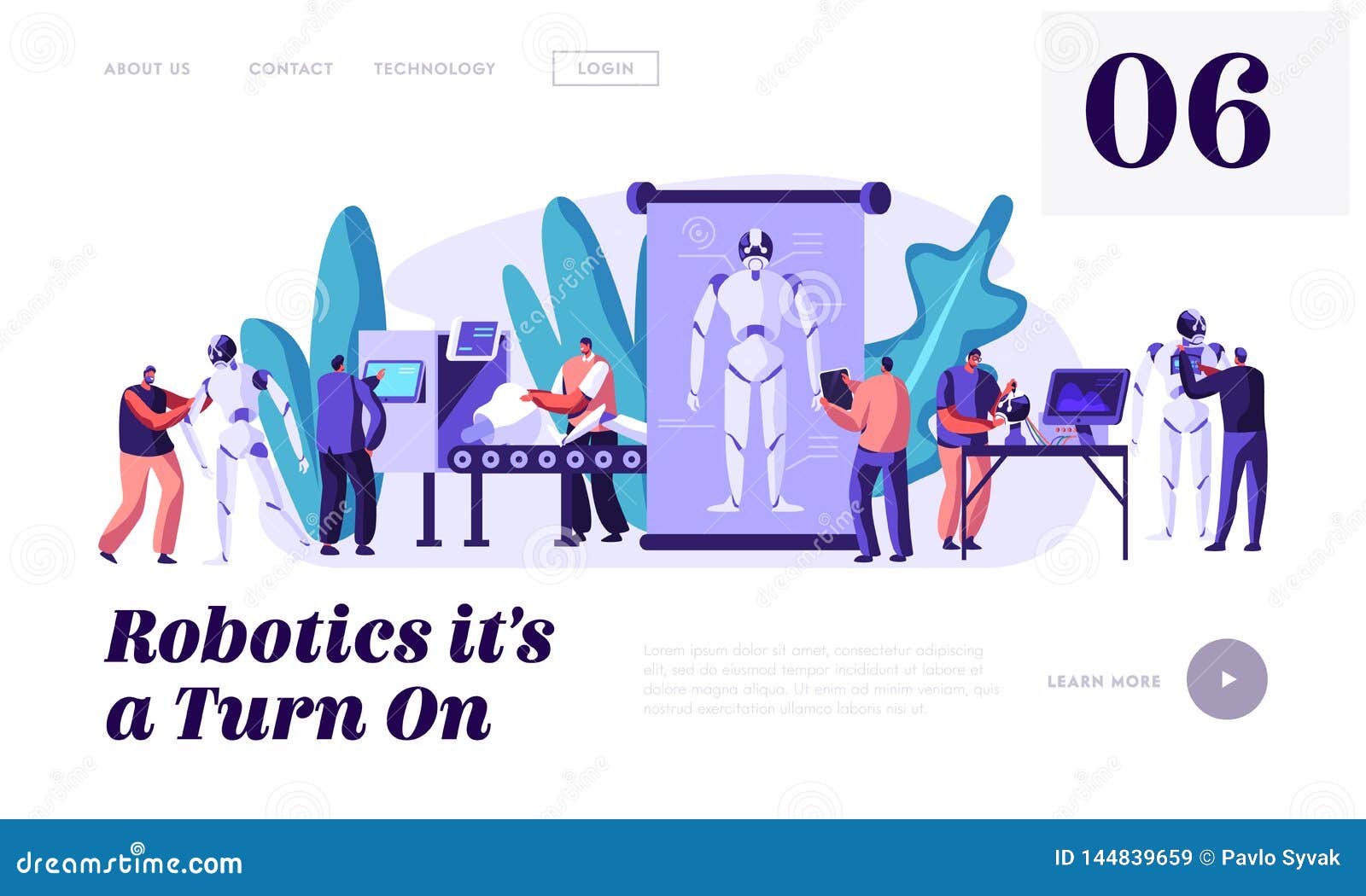 Stages of Robots Creation. Engineering Robotics Process in Science ...