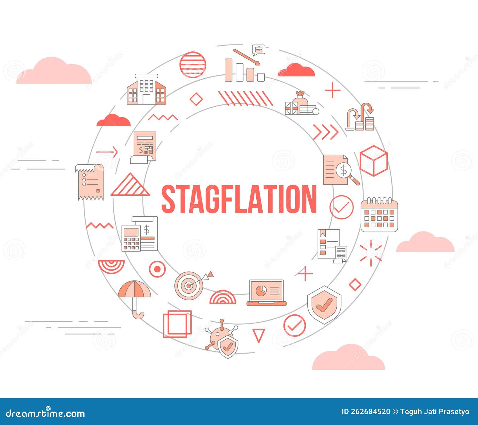 Stagflation Concept With Price Movement Candlestick For Template And ...