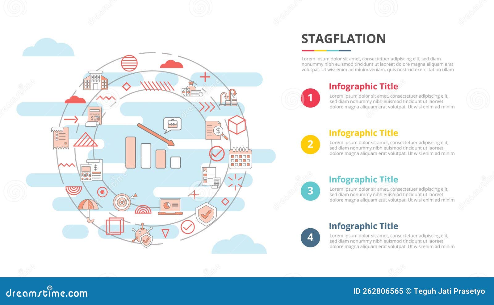 Stagflation Concept for Infographic Template Banner with Four Point ...