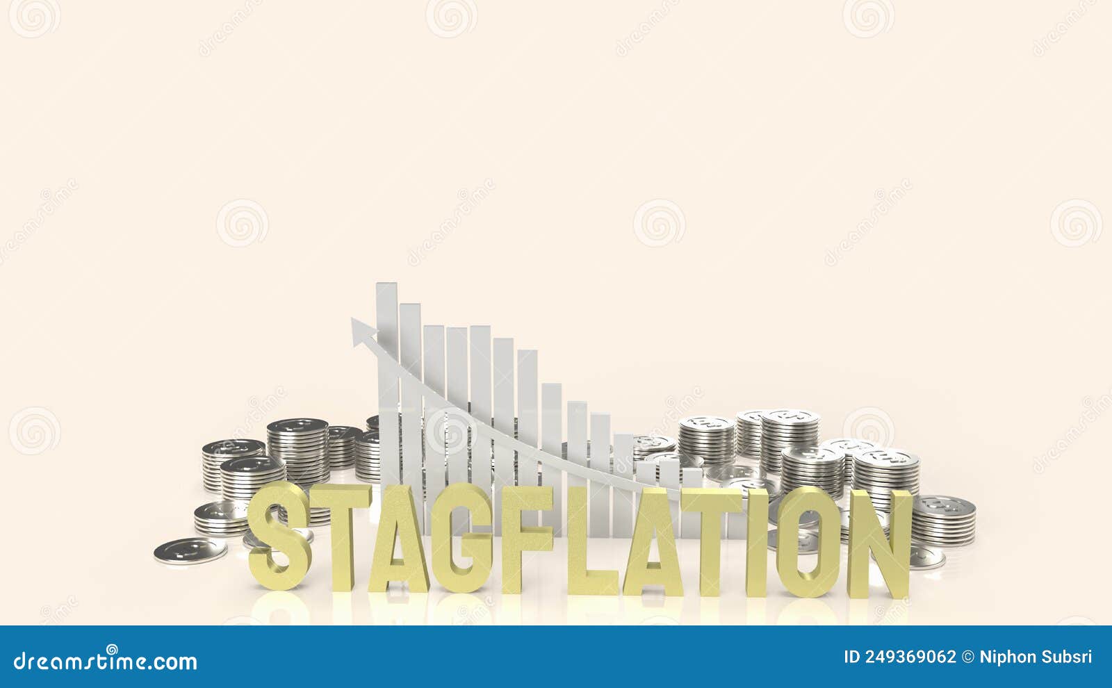The Stagflation Text on Chart for Business Concept 3d Rendering Stock ...