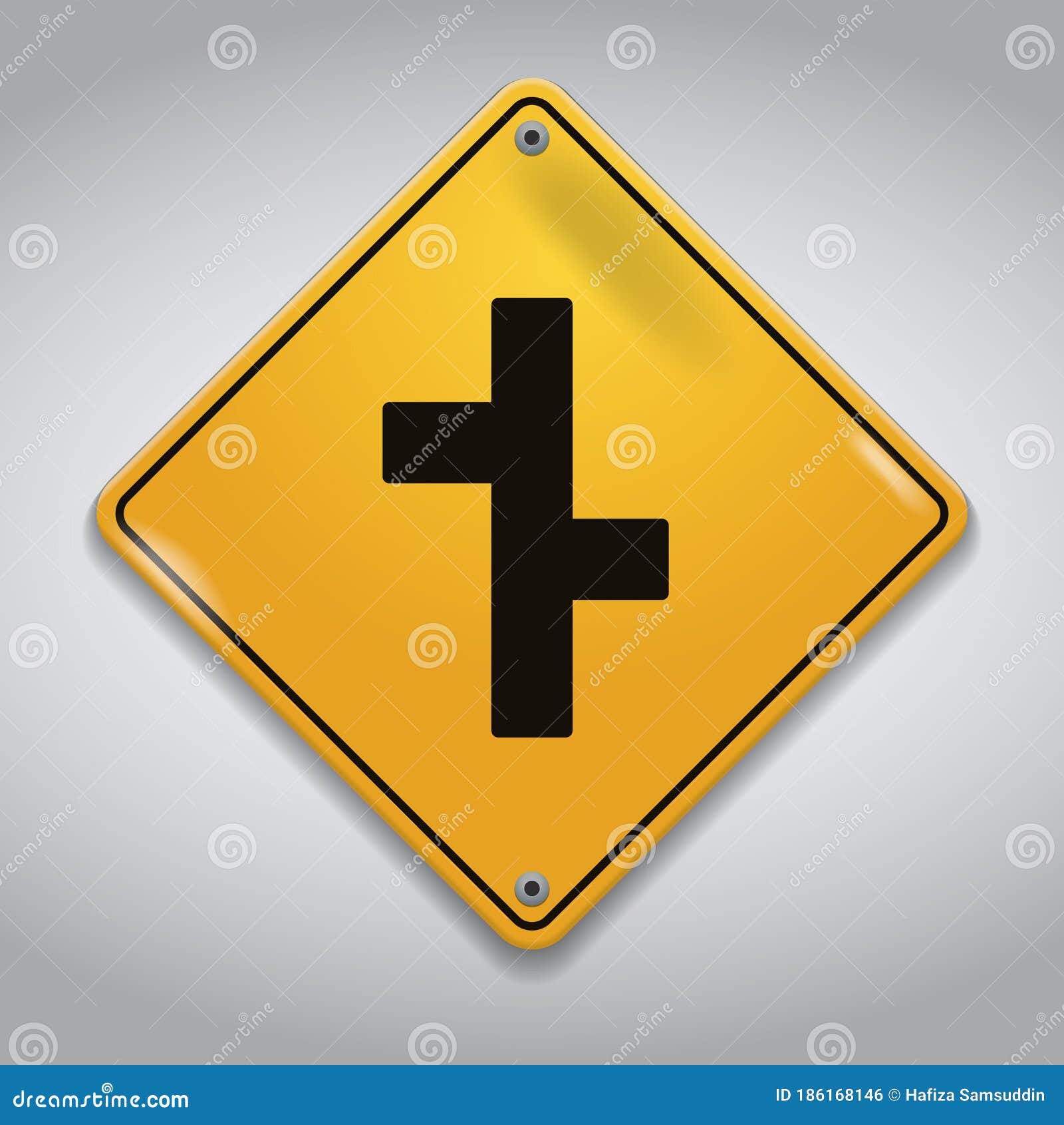 Staggered Intersection Road Sign. Vector Illustration Decorative Design ...