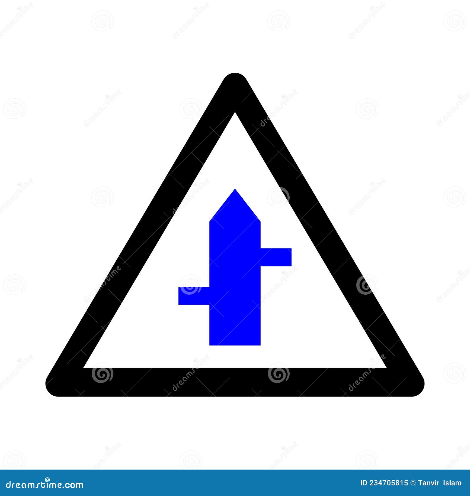 Staggered Junction Road Sign Stock Illustration - Illustration of ...
