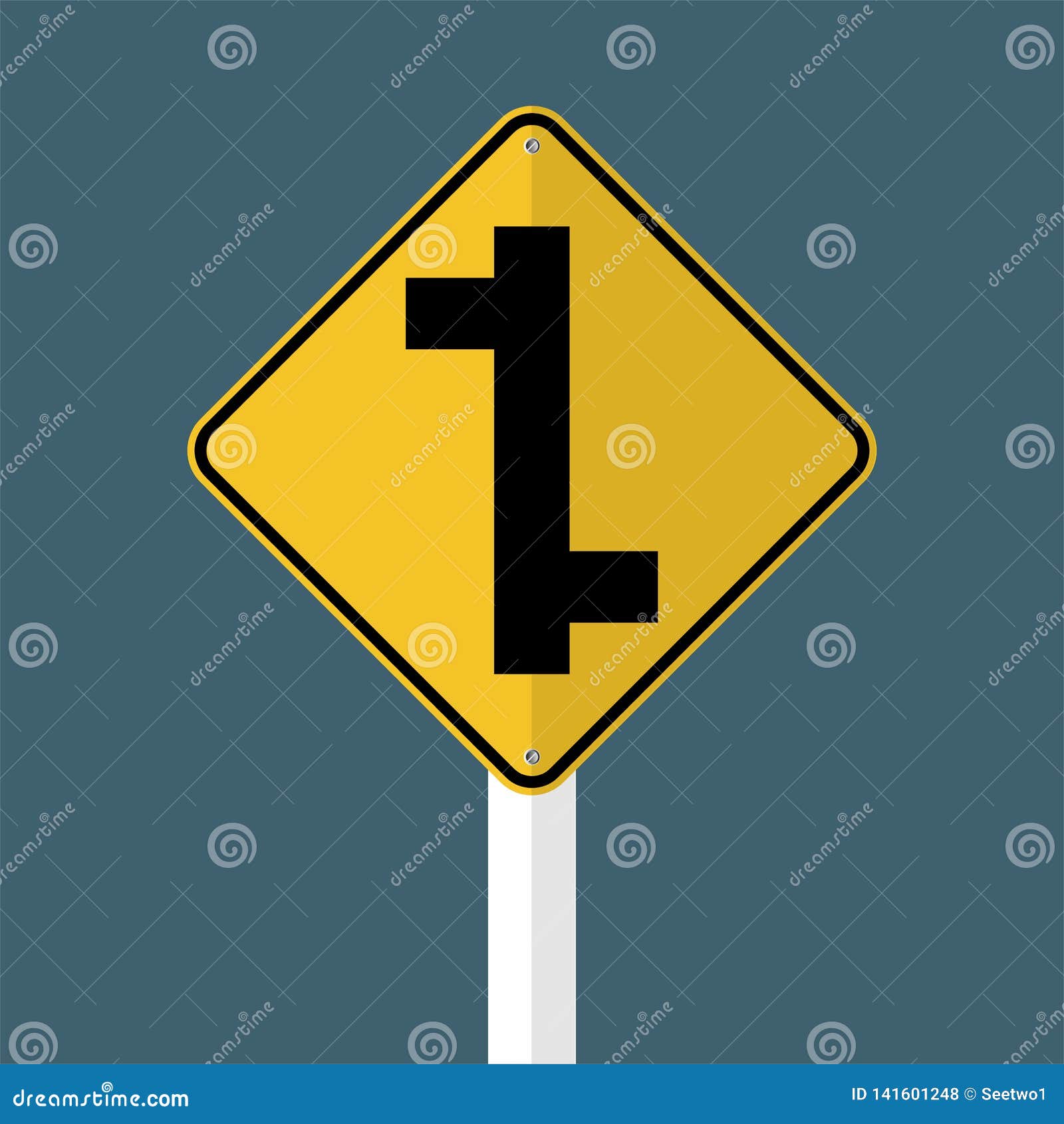 Symbol Staggered Junction Traffic Road Sign on Transparent Background ...