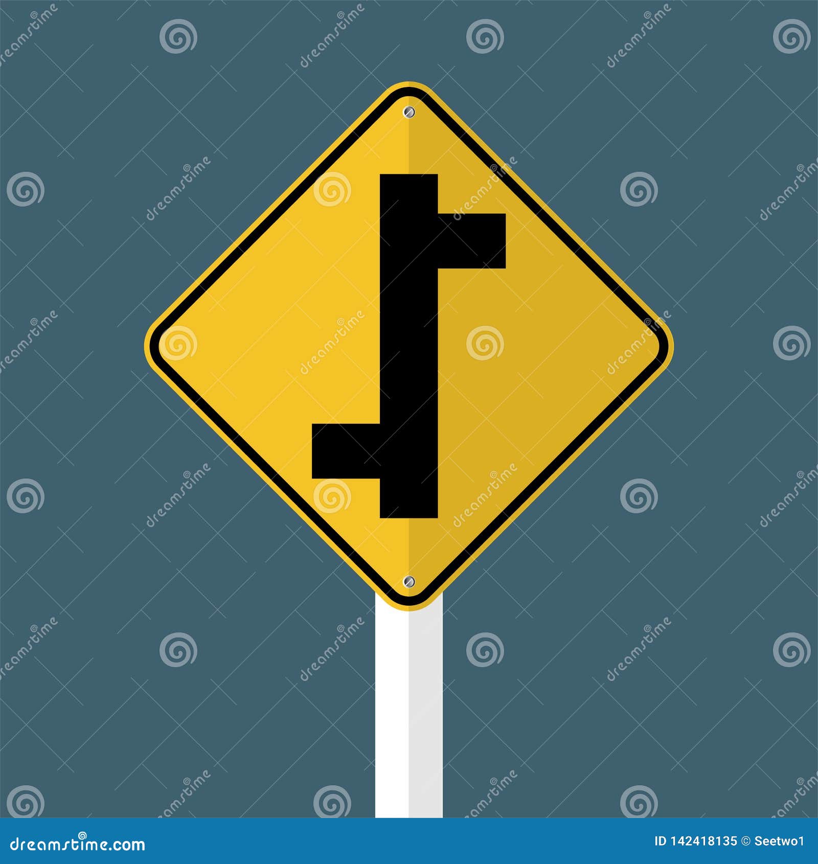 Symbol Staggered Junction Traffic Road Sign on Transparent Background ...