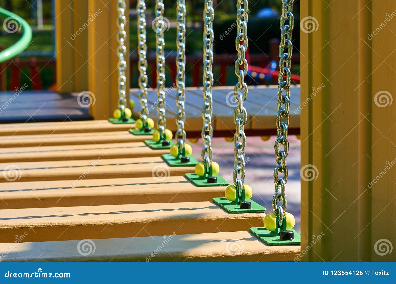 Staggering Steps for Children in the Public Playground Stock Photo ...
