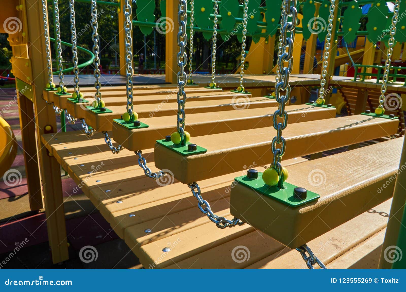 Staggering Steps for Children in the Public Playground Stock Image ...