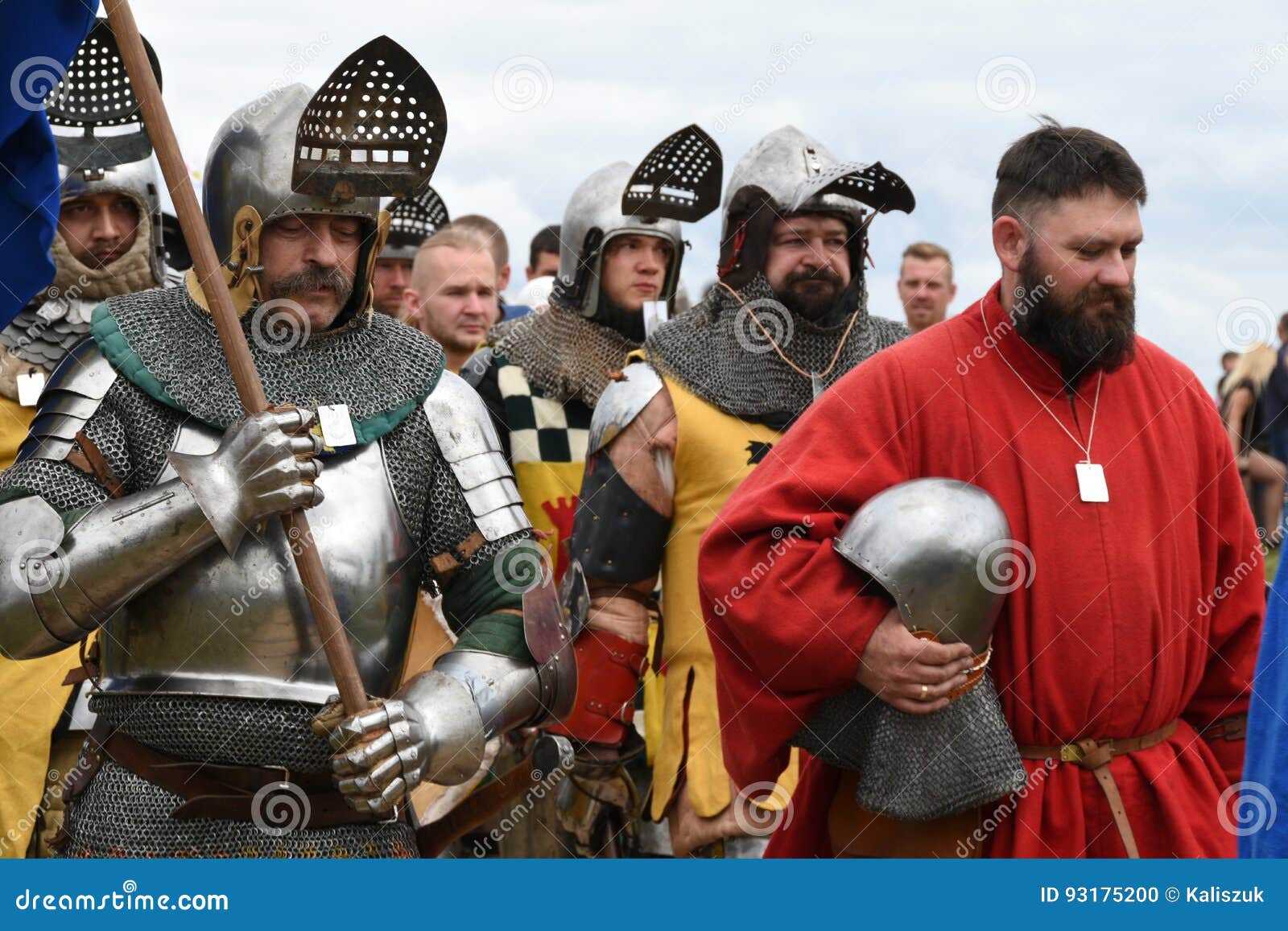 Strong Knights with Open Visors Editorial Image - Image of spears, axes ...
