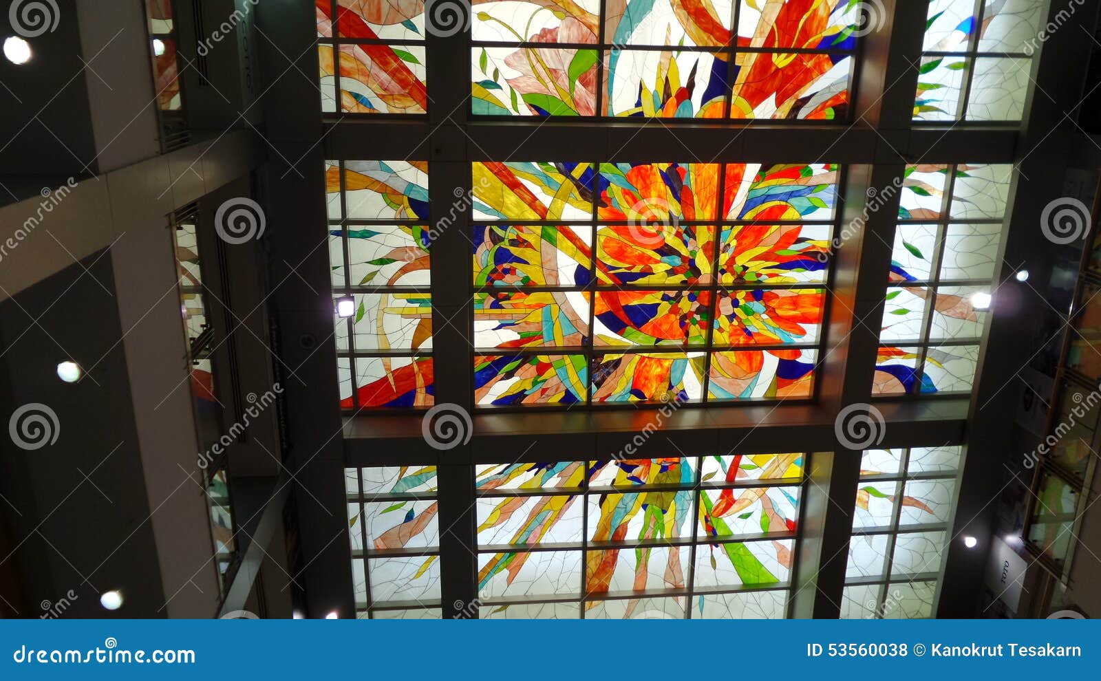 Stain Glass ceiling stock photo. Image of ceiling, modern - 53560038