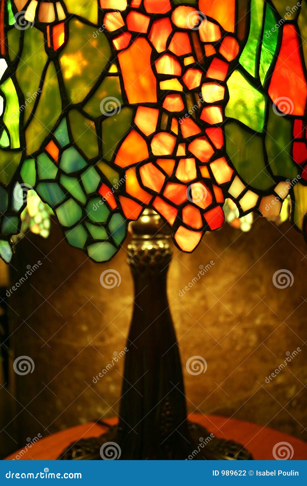 Stain glass lamp stock photo. Image of metalwork, lightbulb - 989622