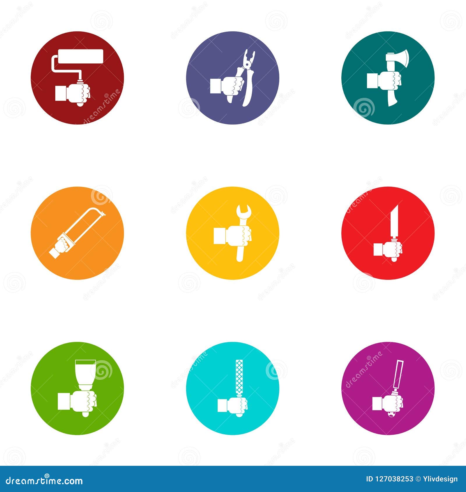 Stain Icons Set, Flat Style Stock Vector - Illustration of architecture ...