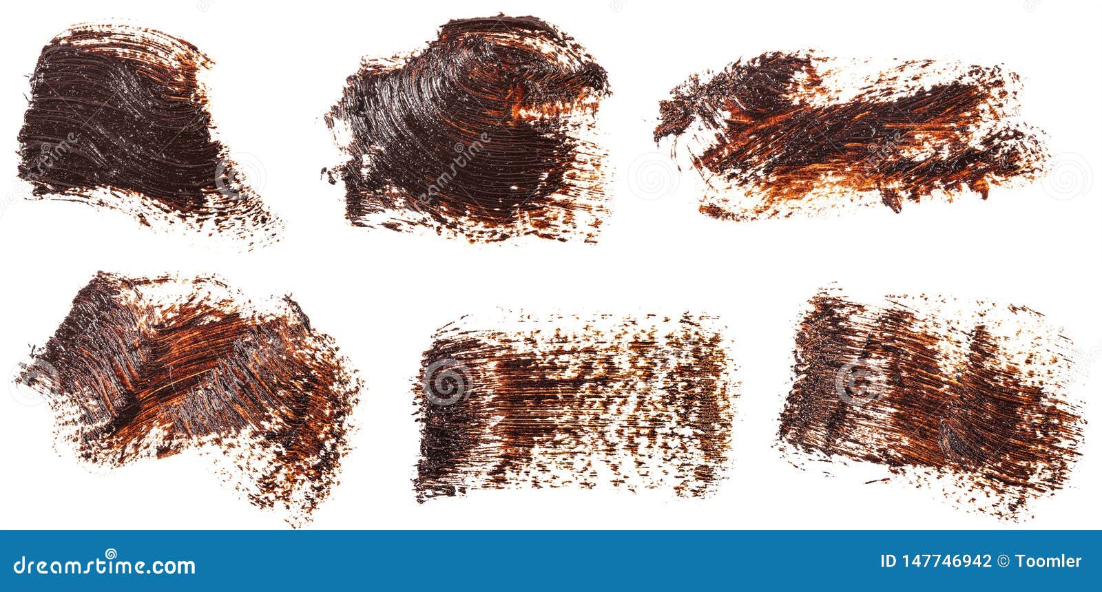 Stain of Oil Brown Paint on White. Set Stock Photo - Image of thick ...