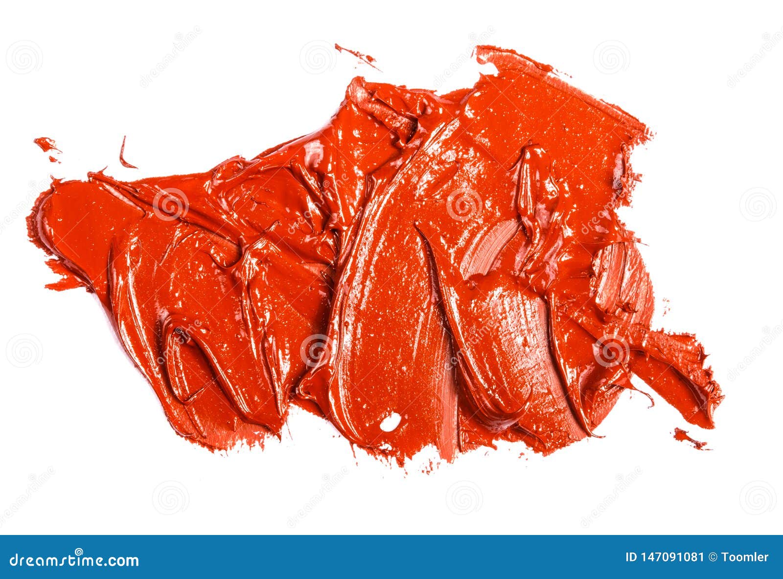 Stain of Red-orange Oil Paint on a White Stock Image - Image of paint ...