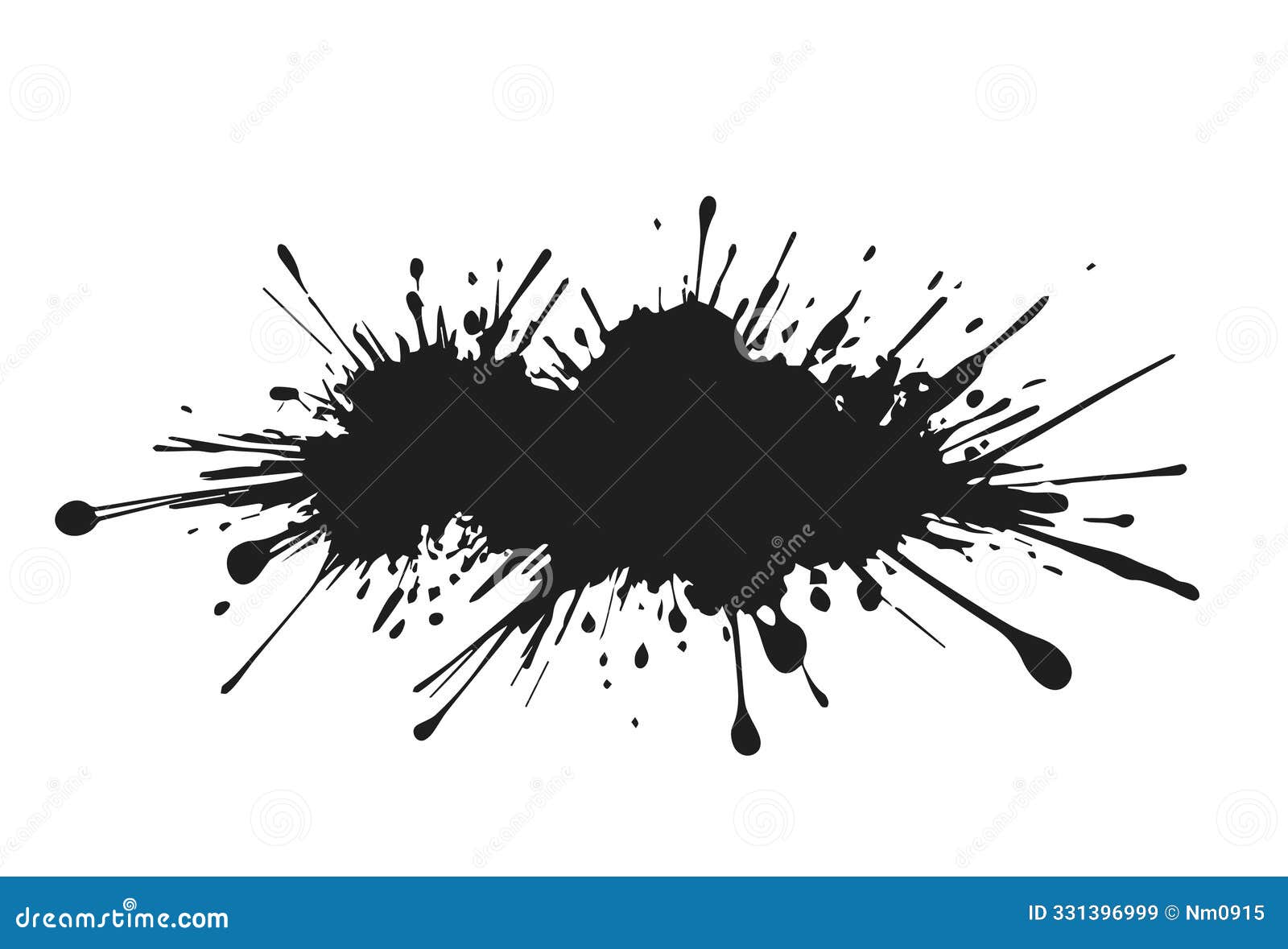 Stain with Splash. Grunge Ink Texture. Vector Graphic Design Elements ...