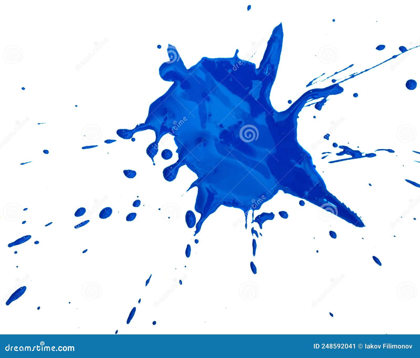 Blue blot with splashes stock image. Image of colour - 248592041
