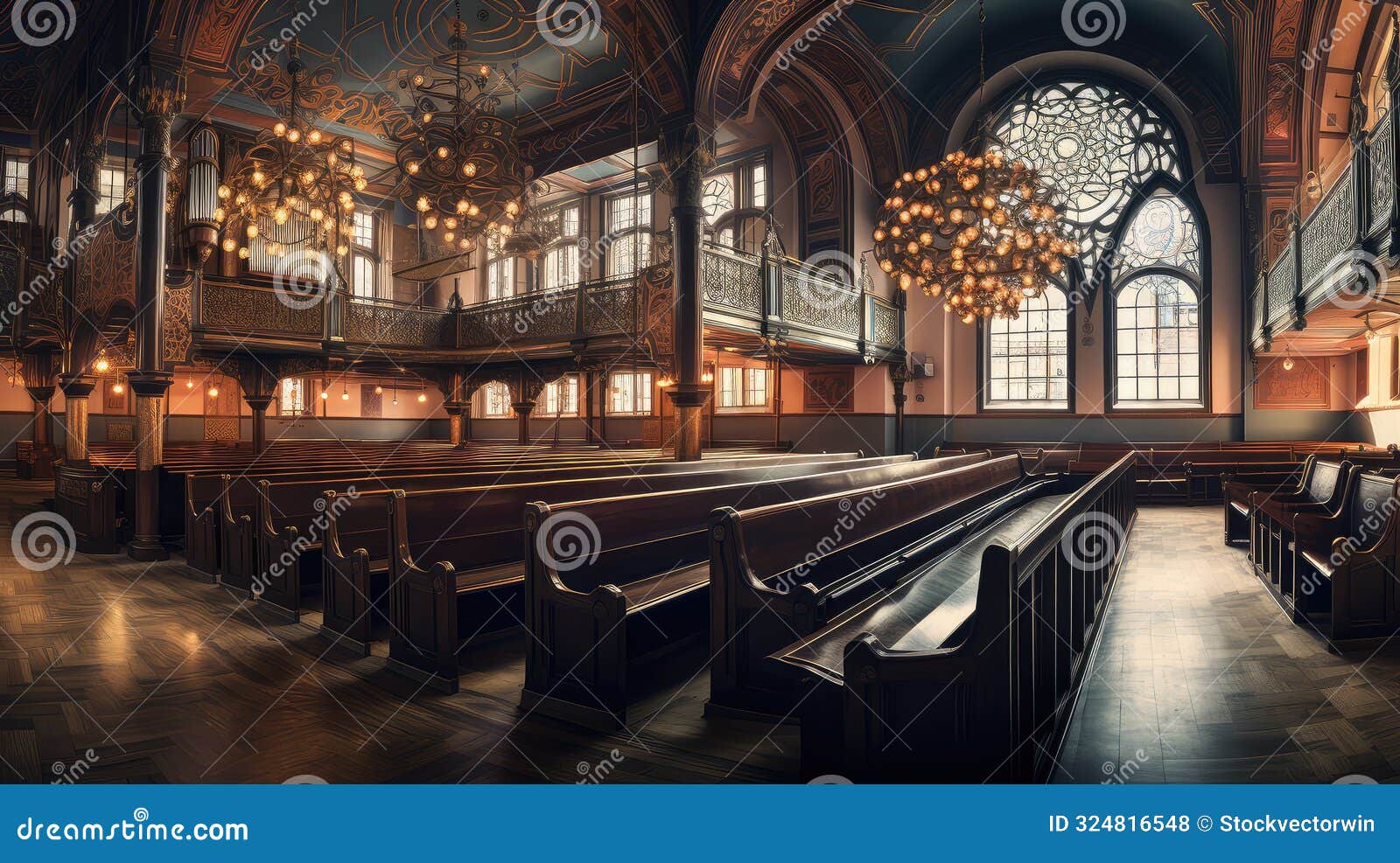 Stained Synagogue Interior Royalty-Free Illustration | CartoonDealer ...