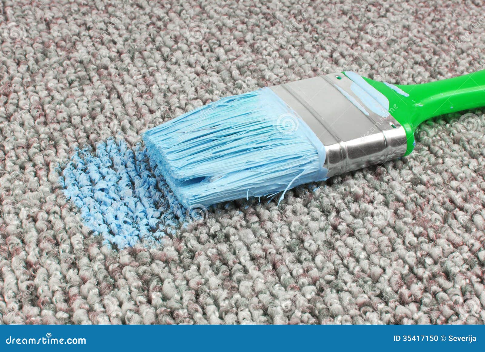 Stained Carpet with Paint Brush Stock Photo - Image of background ...