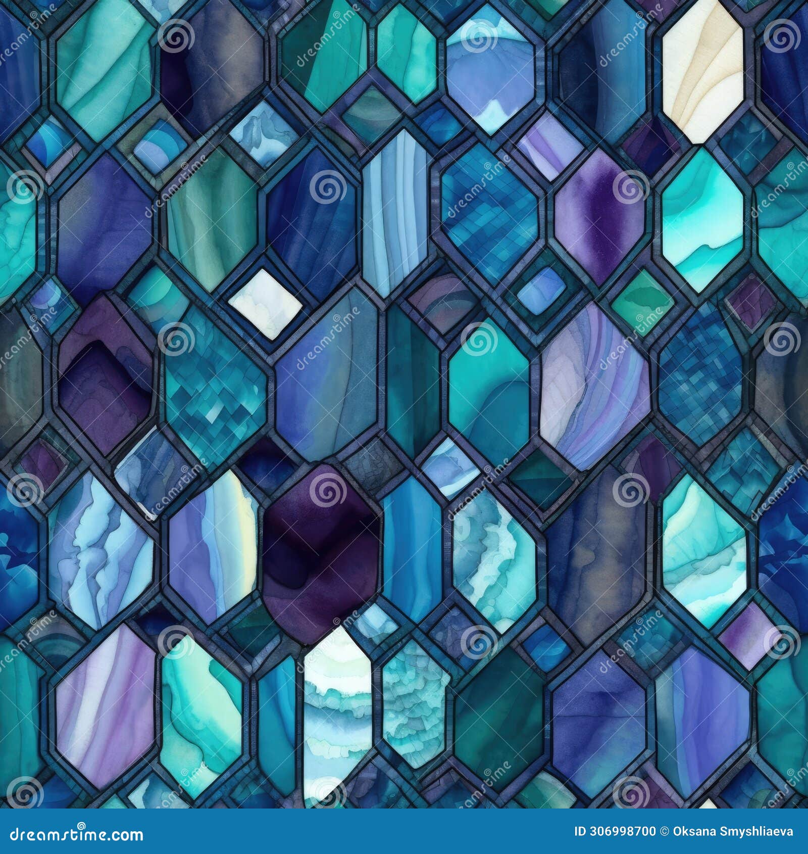 Stained Glass Abstract with Multicolored Hexagons. Abstract Hexagonal ...