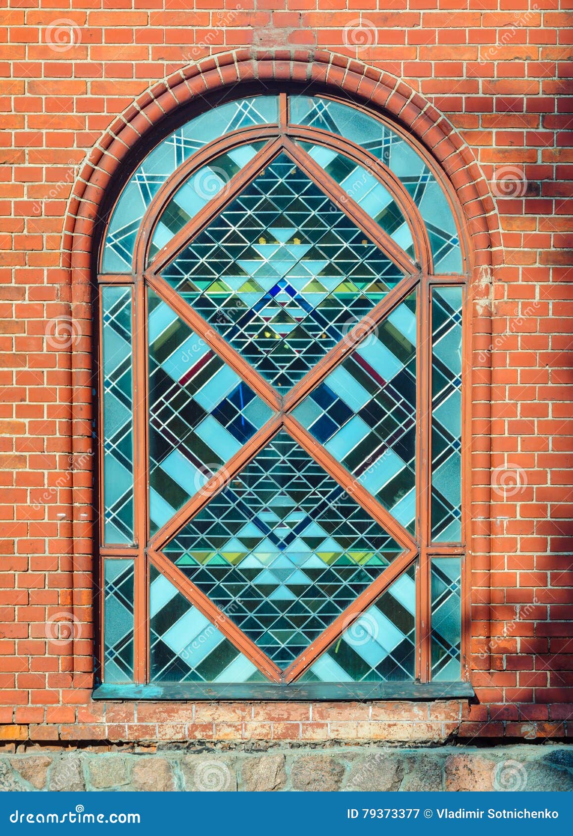 Stained Glass Arched Window Stock Image - Image of design, block: 79373377