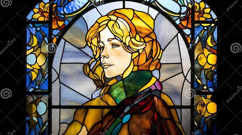 Stained Glass Artwork Digital Illustration Artwork Hand Drawn And Artistic Stock Illustration
