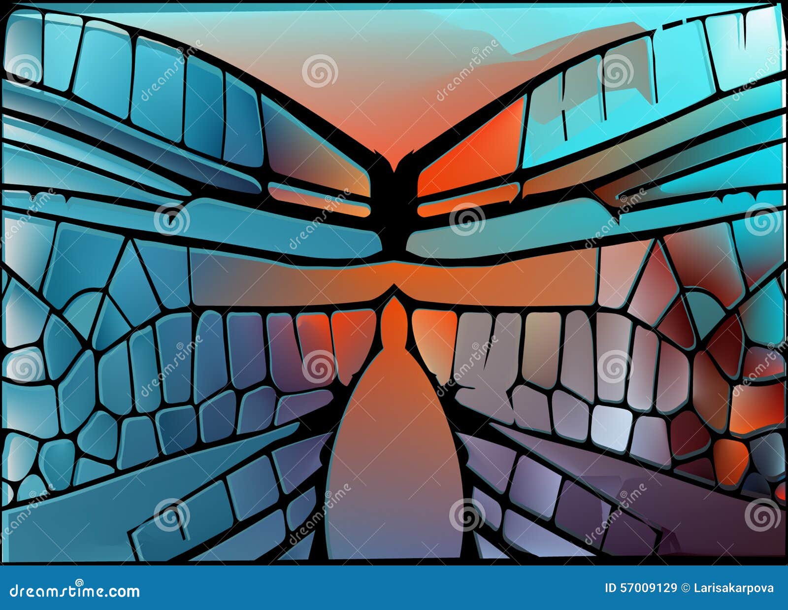 Stained Glass with Bright Glowing Glare. Stock Illustration ...