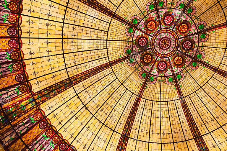 Stained Glass Ceiling editorial stock image. Image of vegas - 4447334