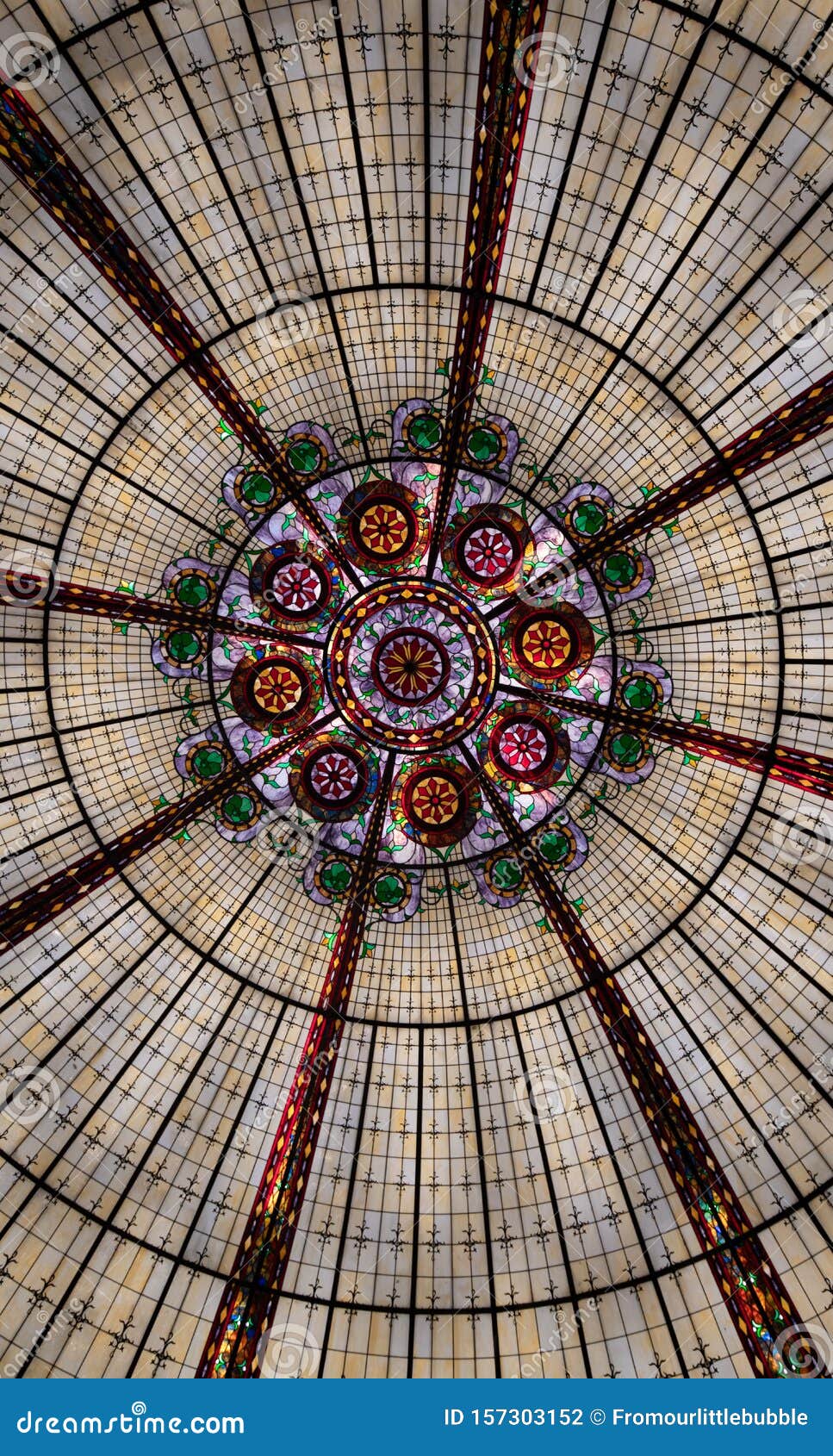 Stained Glass Circular Patterned Ceiling Stock Photo - Image of ...