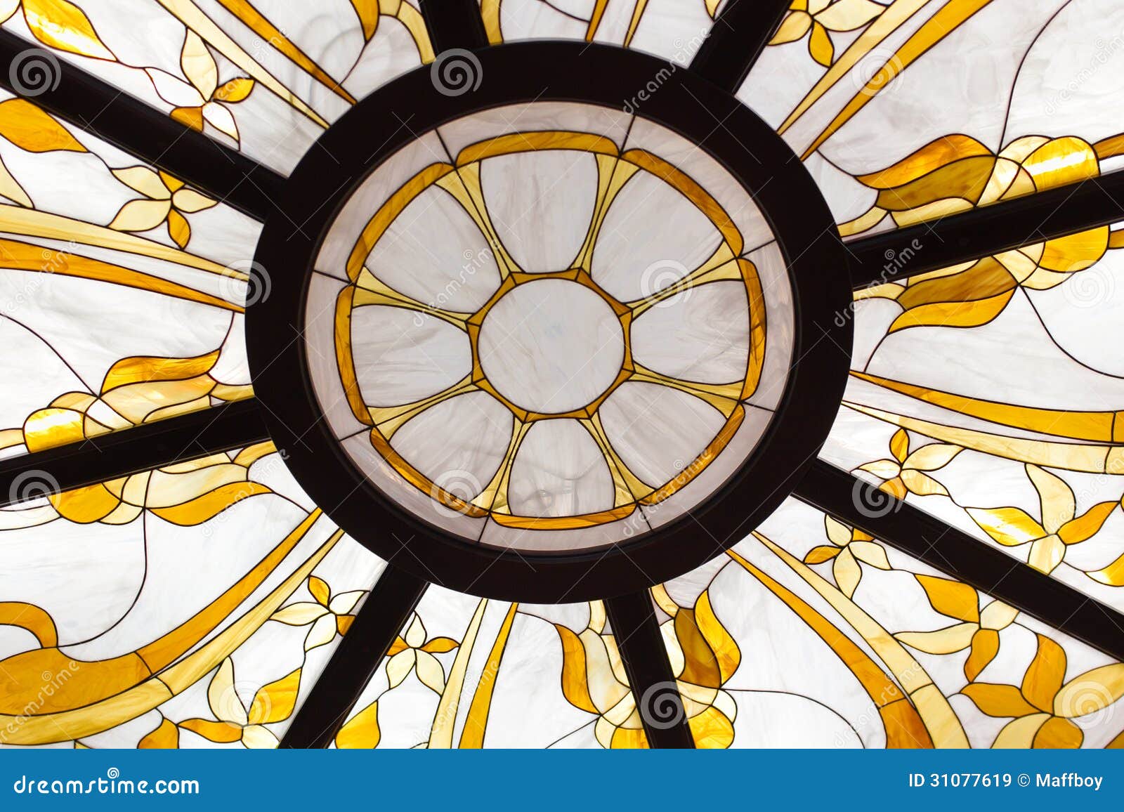 Stained glass ceiling stock image. Image of glass, yellow - 31077619
