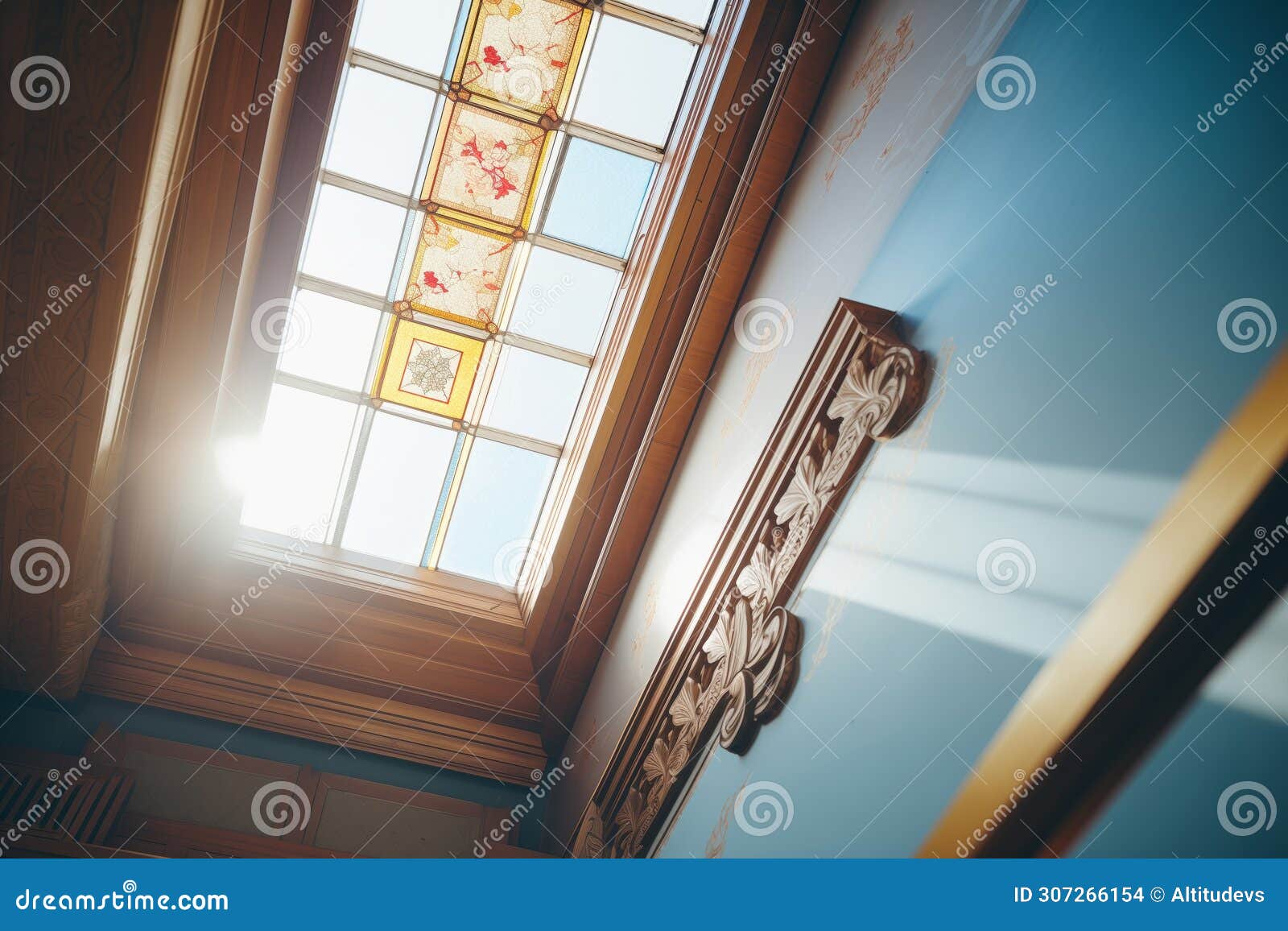 Stained Glass Ceiling Diffusing Afternoon Light Stock Photo - Image of ...