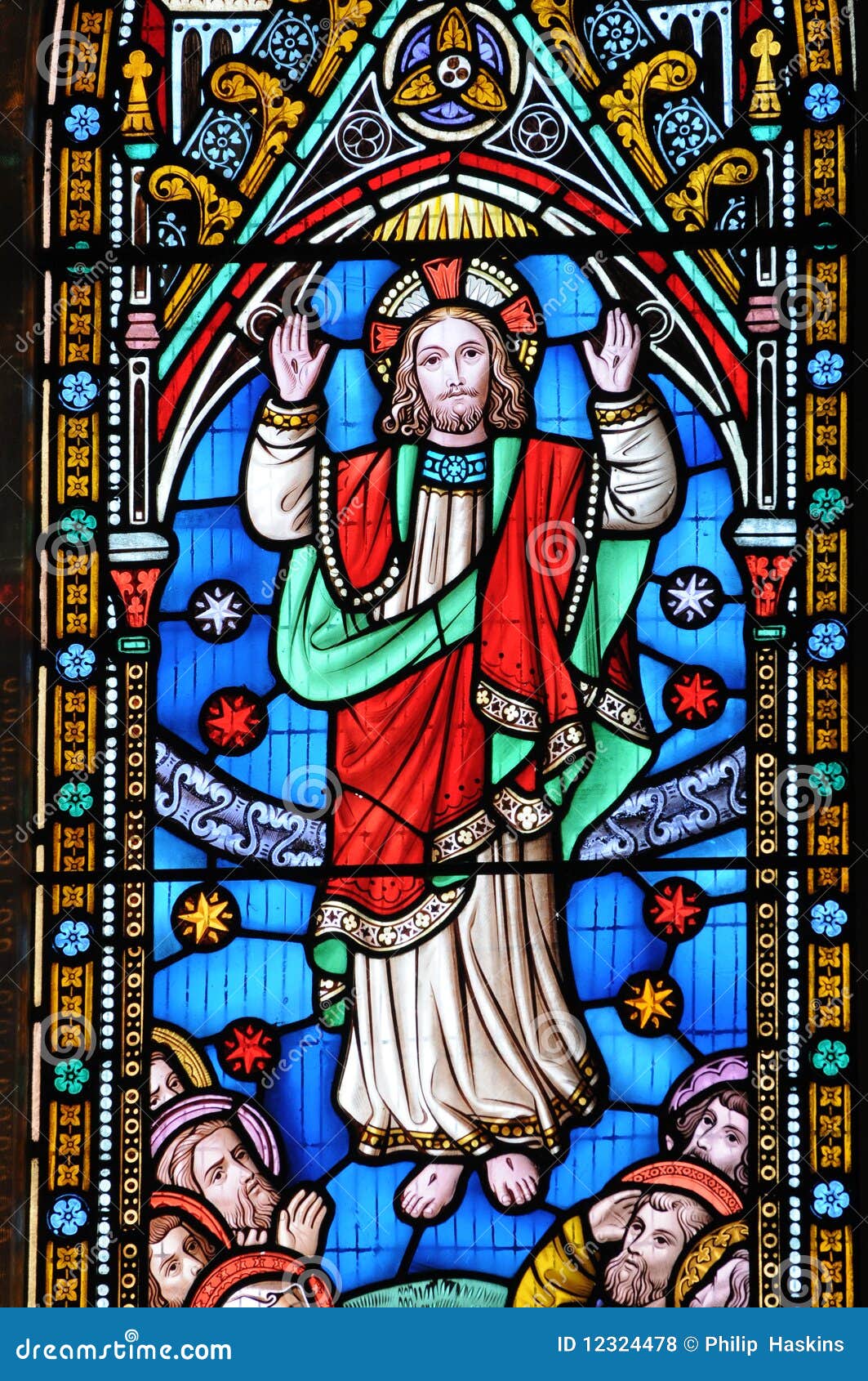 Stained Glass Christ stock photo. Image of heaven, revere - 12324478