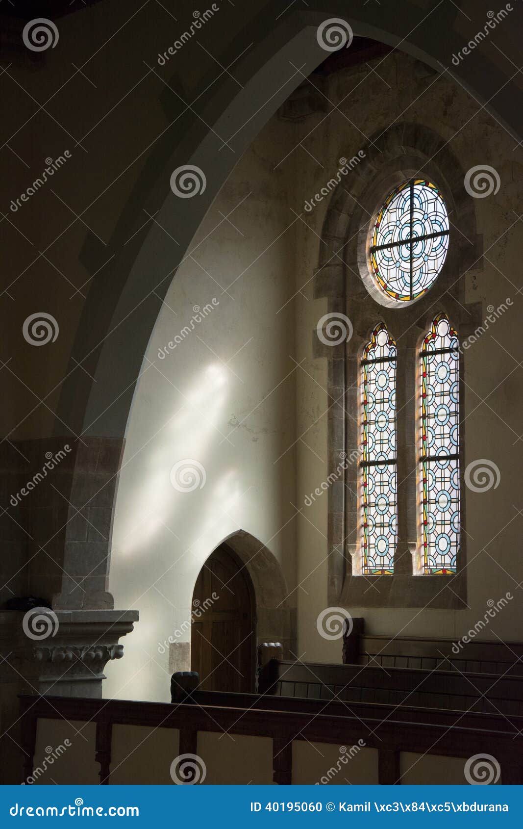 Stained Glass Church Window. Stock Photo - Image of architecture ...