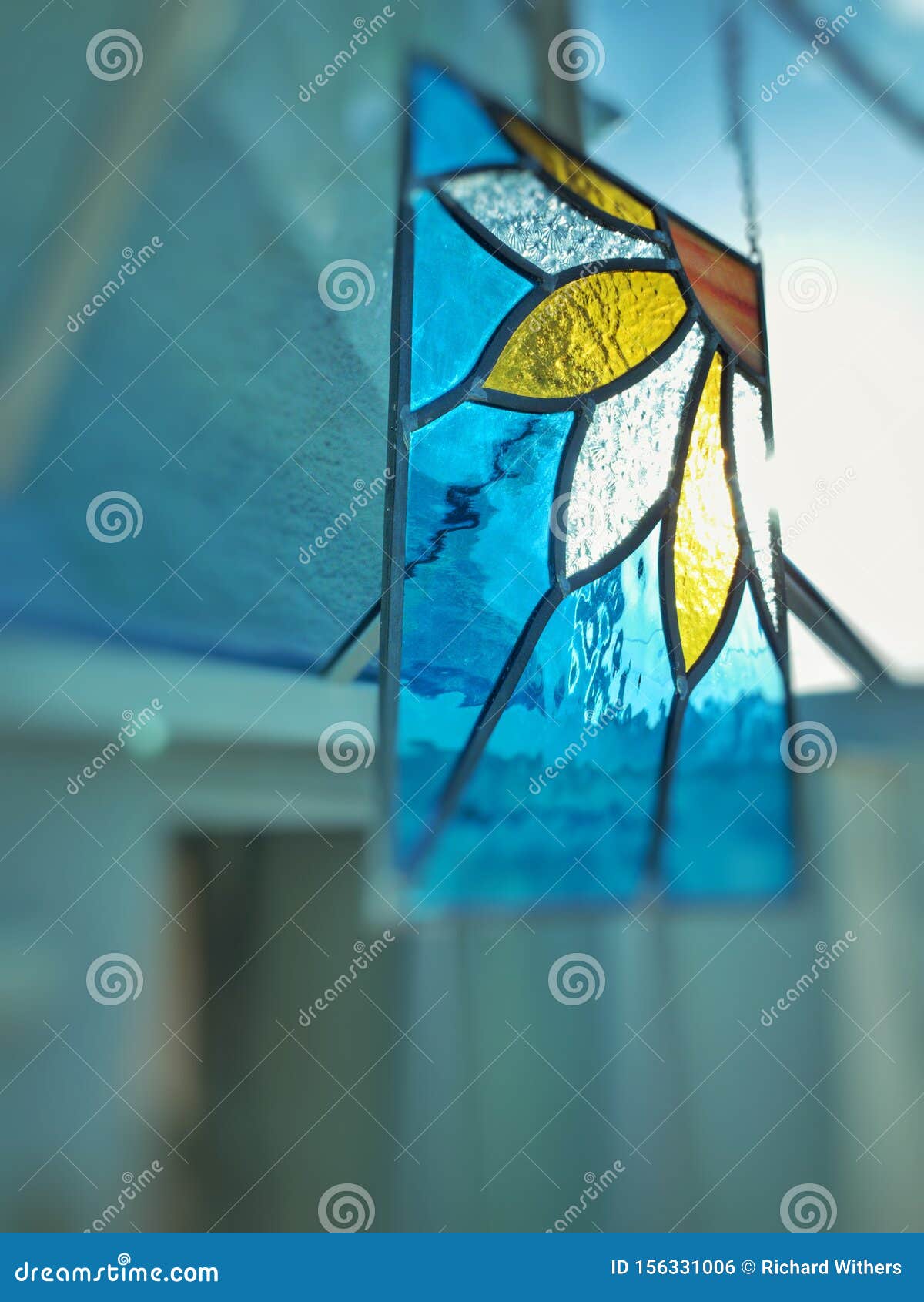 Stained Glass Panel in Sunlight Stock Photo - Image of glass, coloured ...
