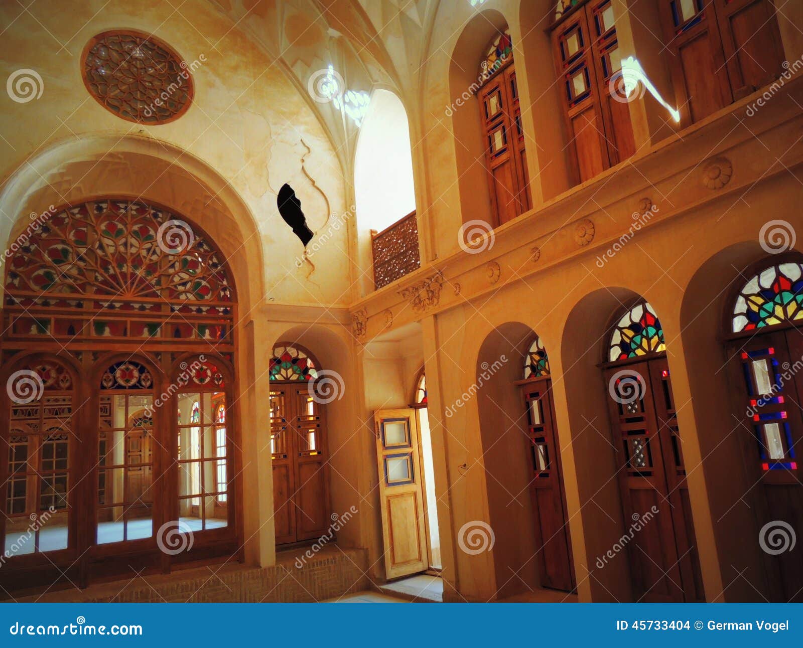 Stained Glass Doors, Windows, Rose Inside Muslim Palace Stock Photo ...