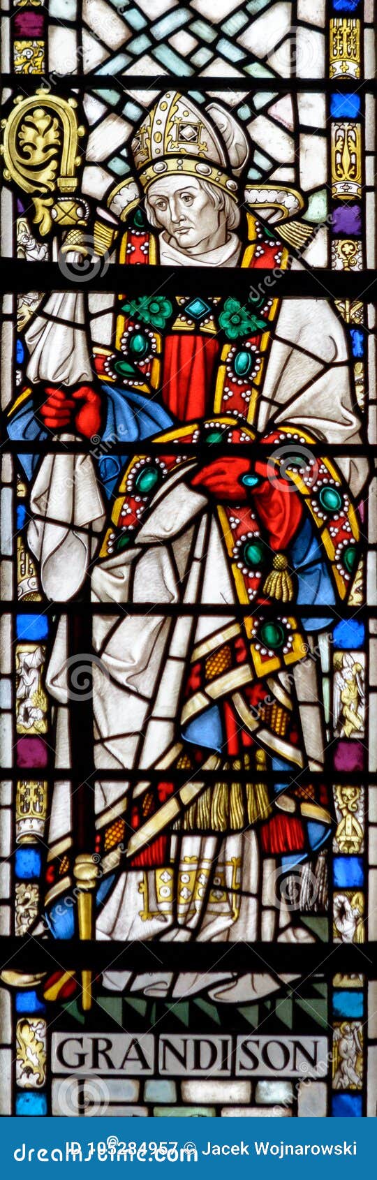Stained Glass in Exeter Cathedral, West Window Lower Panel, John ...