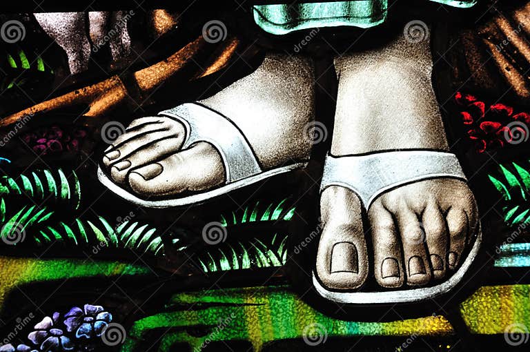 Stained glass feet stock image. Image of feet, foot, stained - 9640377
