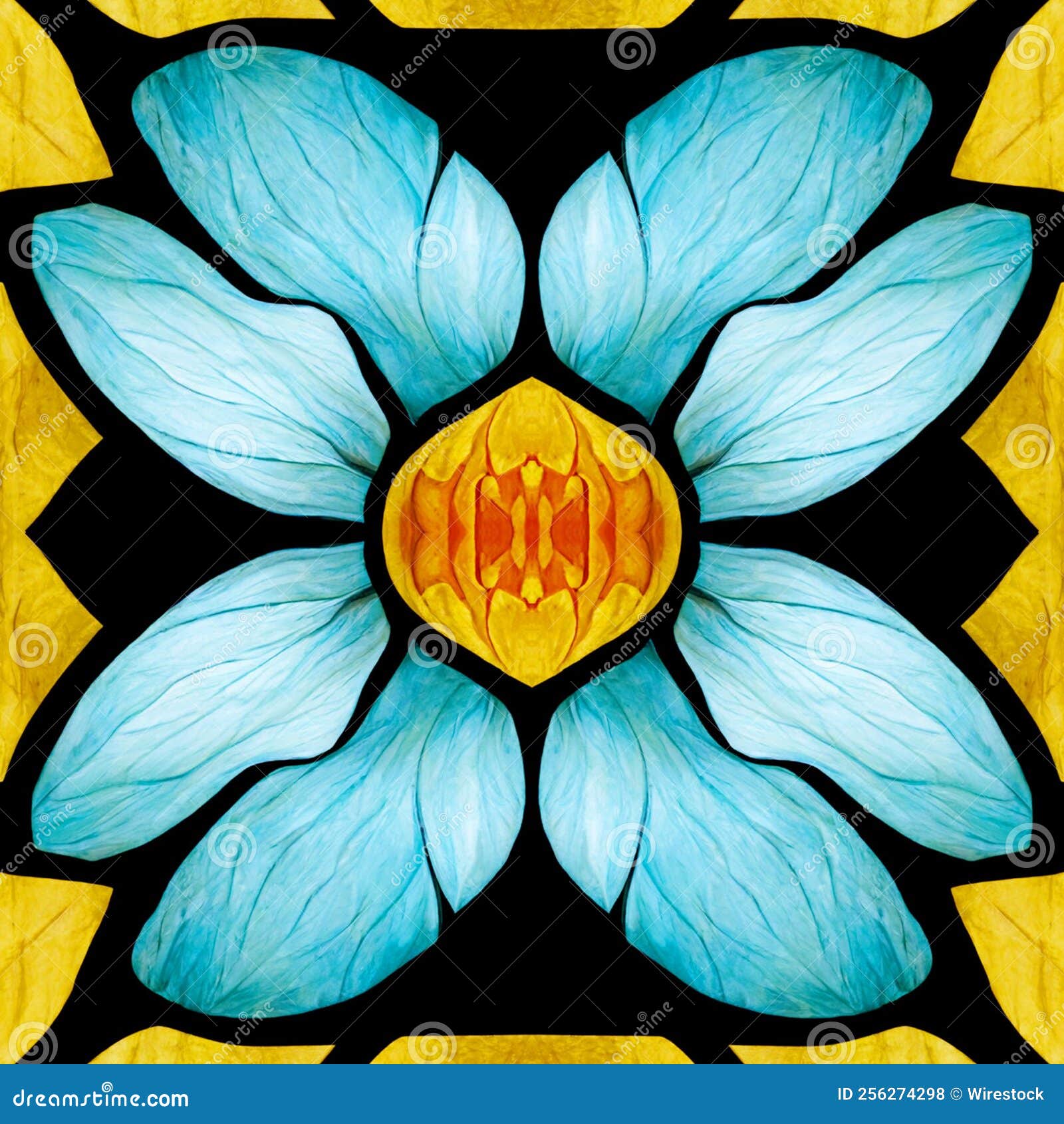 Stained Glass Floral Seamless Pattern for Background Stock Illustration ...