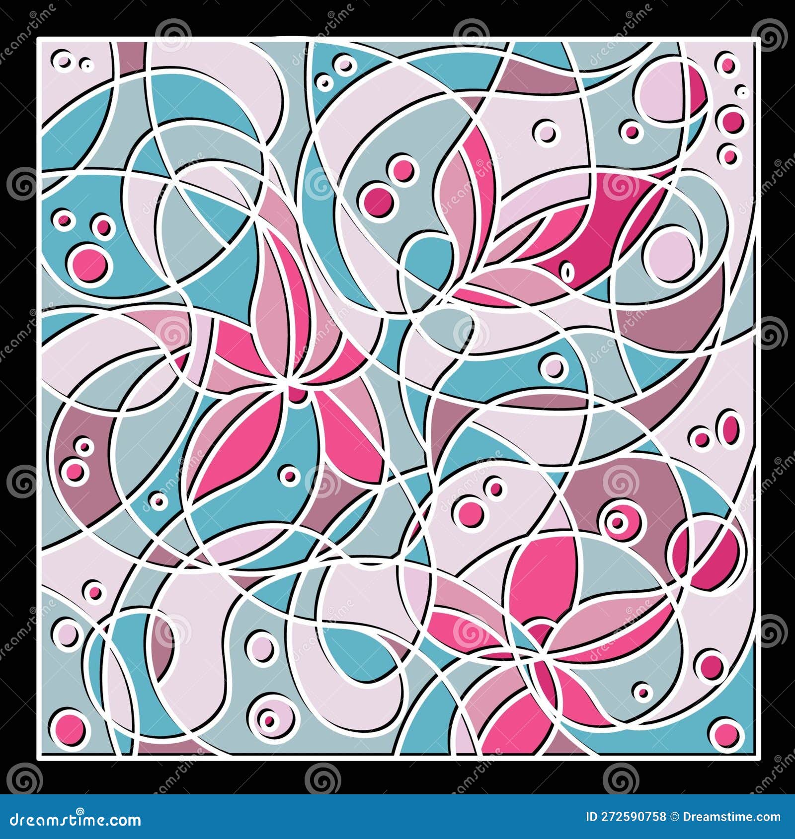 Stained Glass Flowers Vector Illustration Stock Vector - Illustration ...