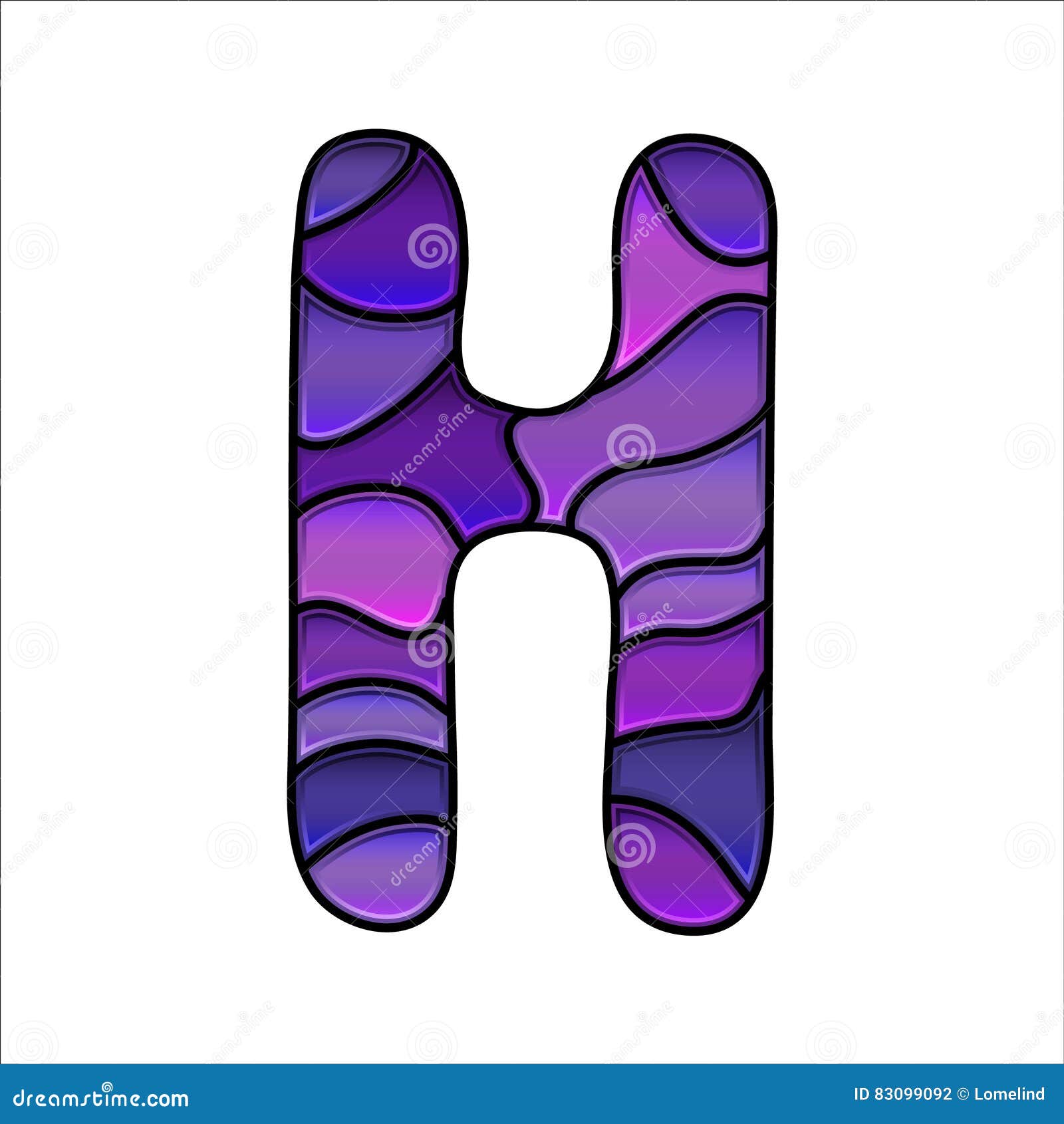 Stained Glass Font, Letter H Stock Illustration - Illustration of color ...