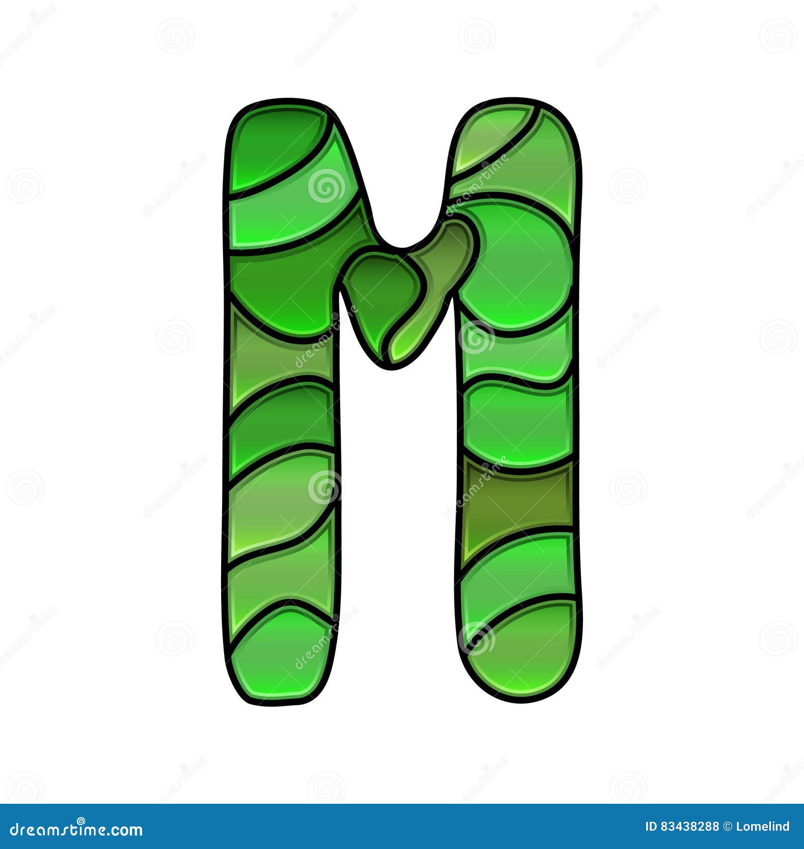 Stained Glass Font, Letter M Stock Illustration - Illustration of multi ...