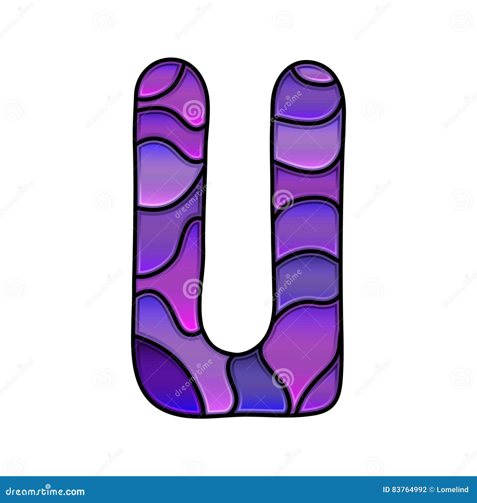 Stained Glass Font, Letter U Stock Illustration - Illustration of ...