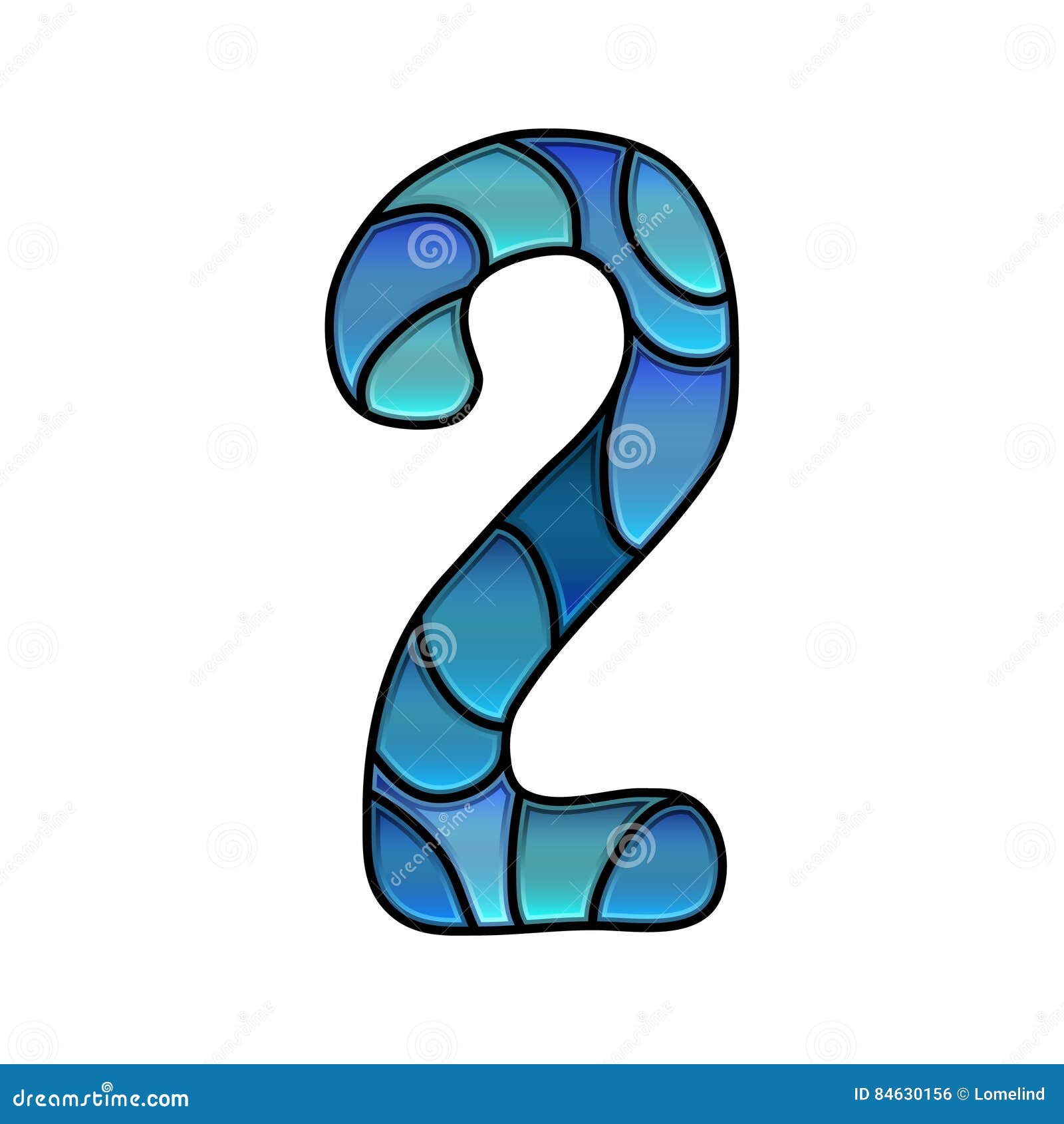 Stained Glass Font, Number 2 Stock Illustration - Illustration of ...