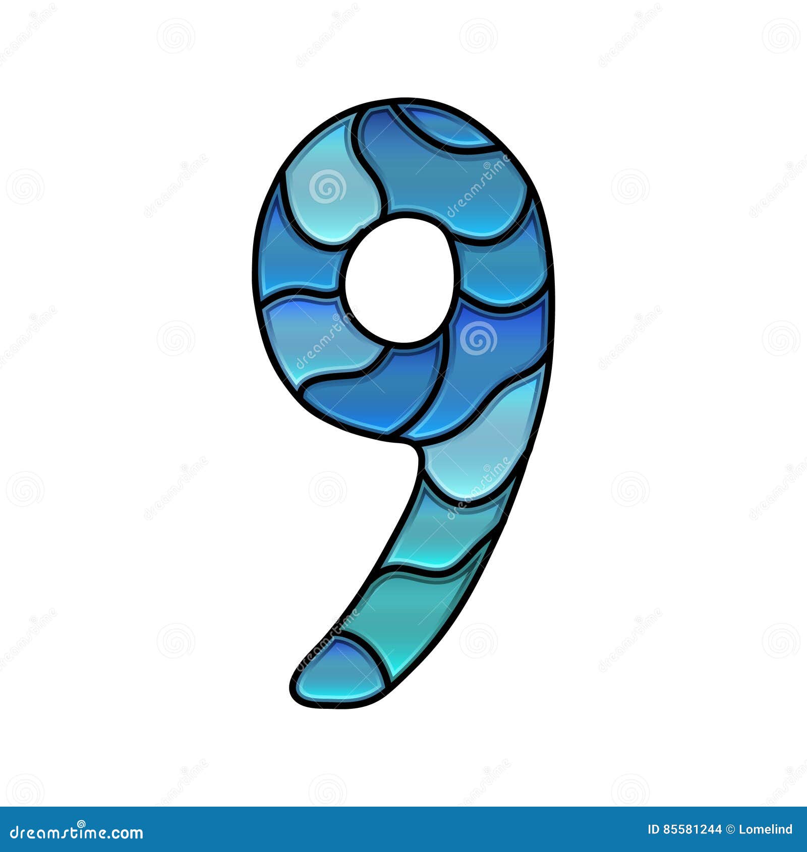 Stained Glass Font Number Nine Stock Illustrations – 6 Stained Glass ...