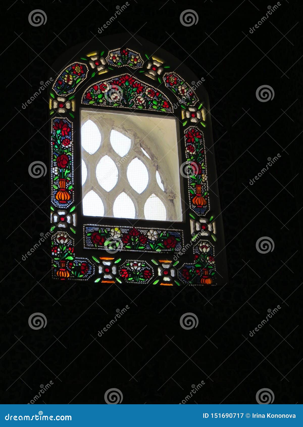 Stained Glass in the Frame of the Upper Window of the Topkapi Palace ...